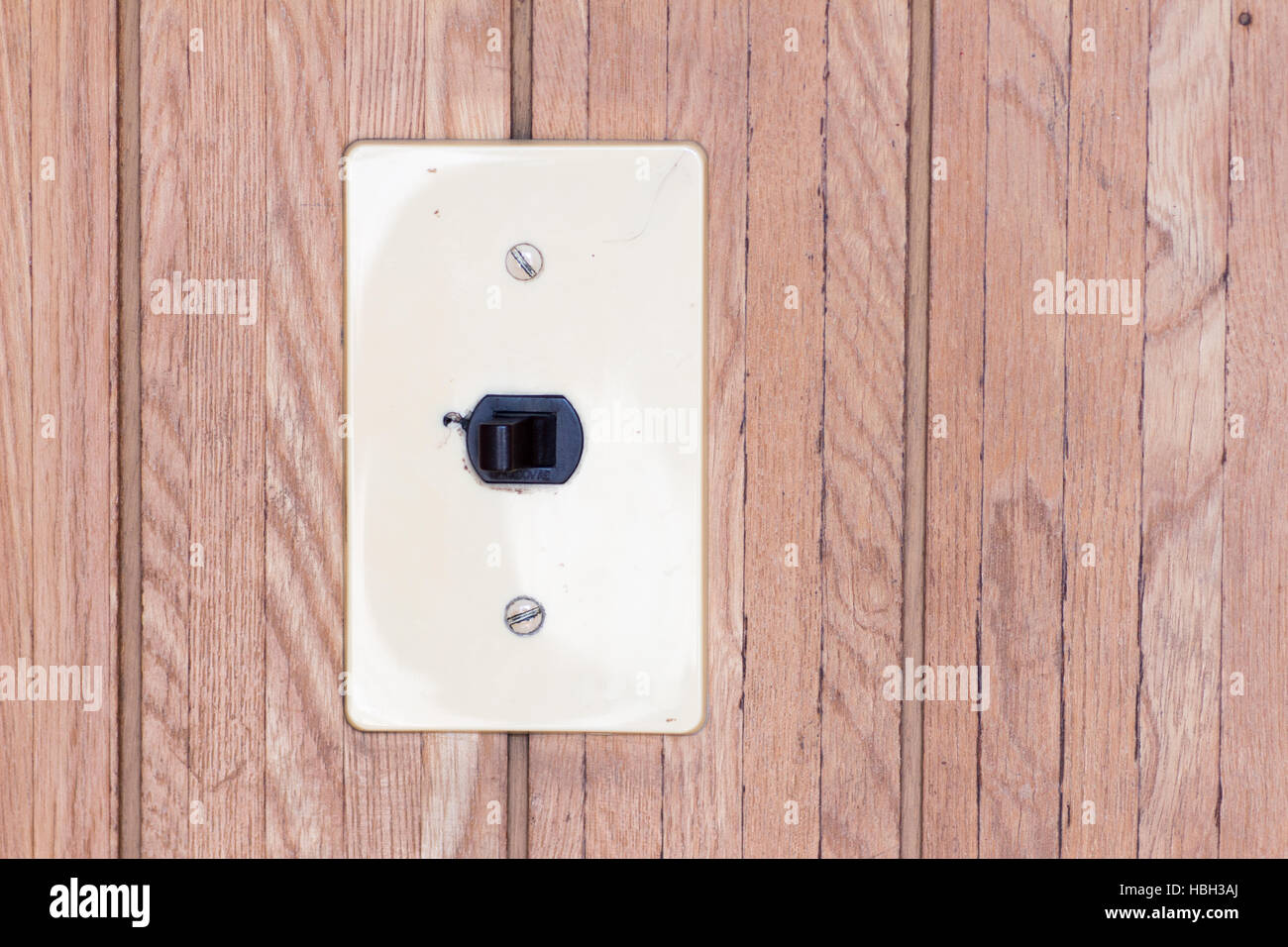 Japanese retro electrical switch on the wooden wall as the switch set ...