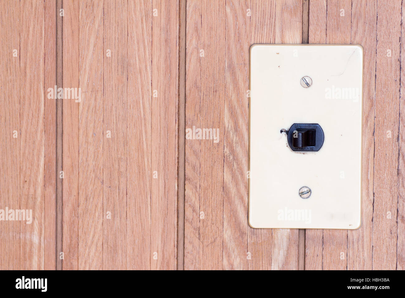 Japanese retro electrical switch on the wooden wall as the swtich set ...