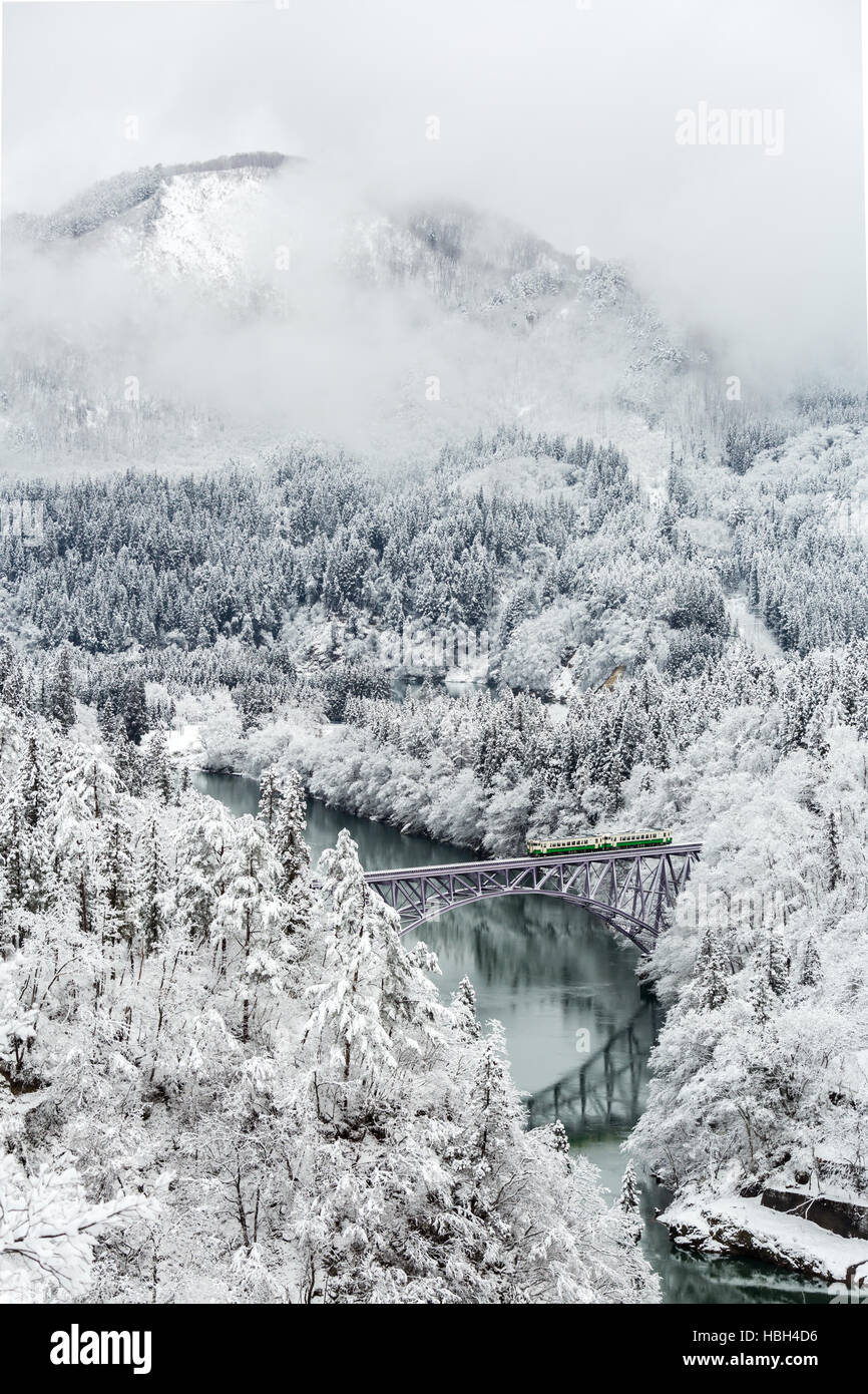 Winter landscape train Stock Photo - Alamy