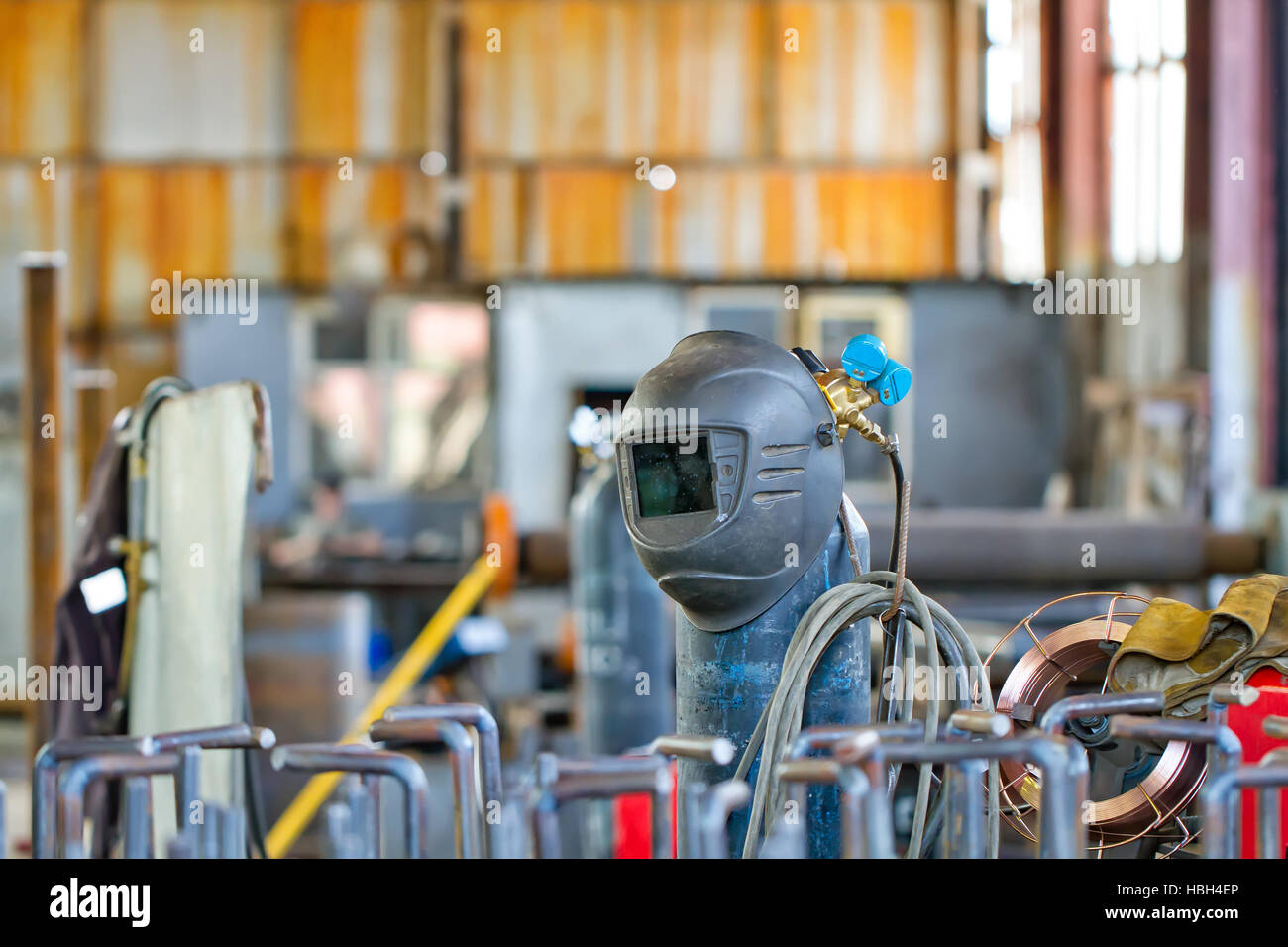 Shop semi-automatic welding Stock Photo - Alamy