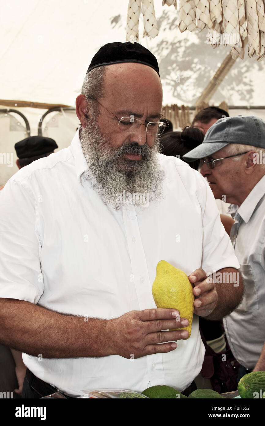 Religious man - Jew with etrog Stock Photo - Alamy