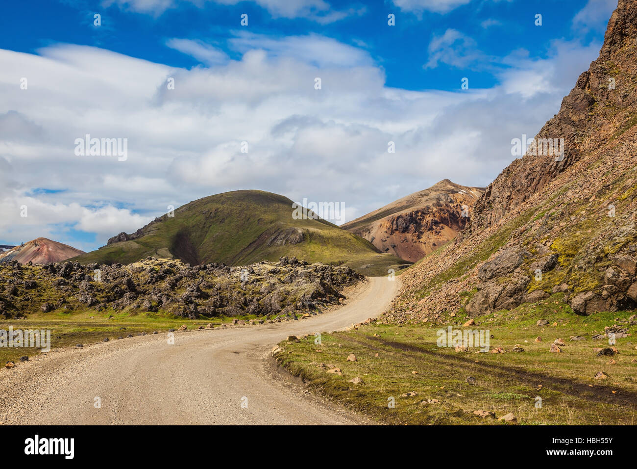 Road in the National Park Lanmannalaugar Stock Photo - Alamy