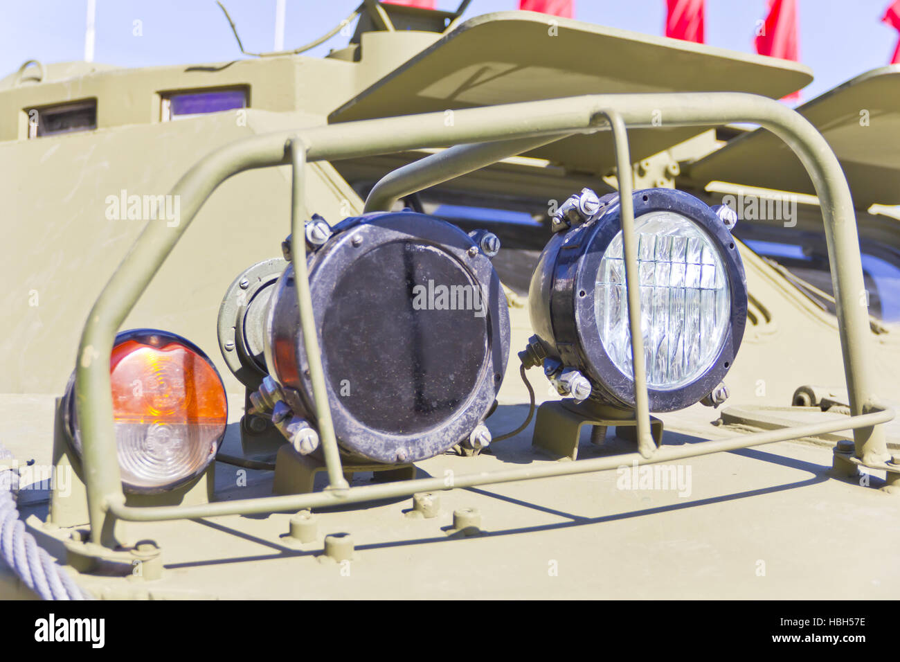 Headlamp of military transport Stock Photo - Alamy