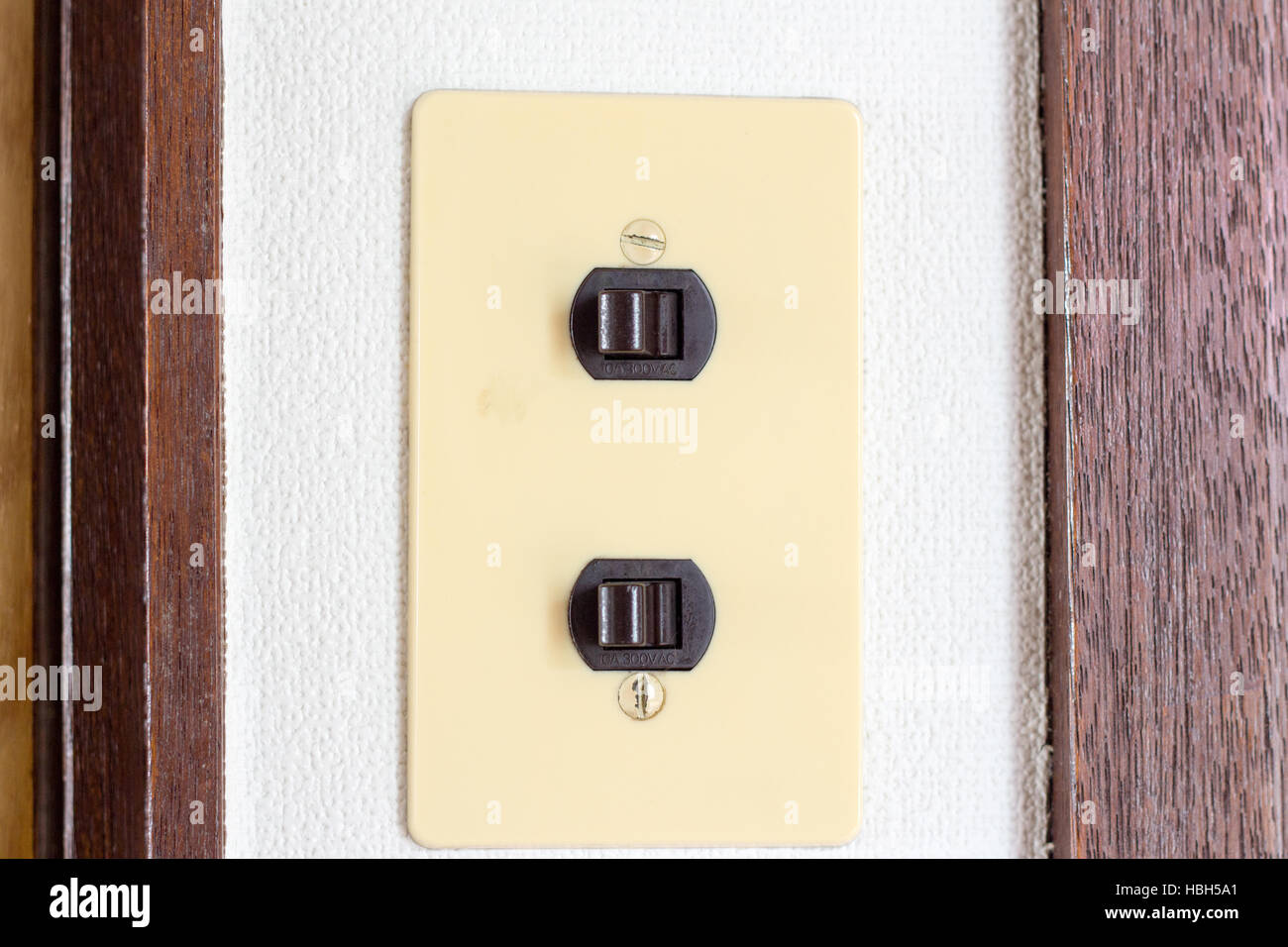 Japanese retro wall switch Stock Photo - Alamy