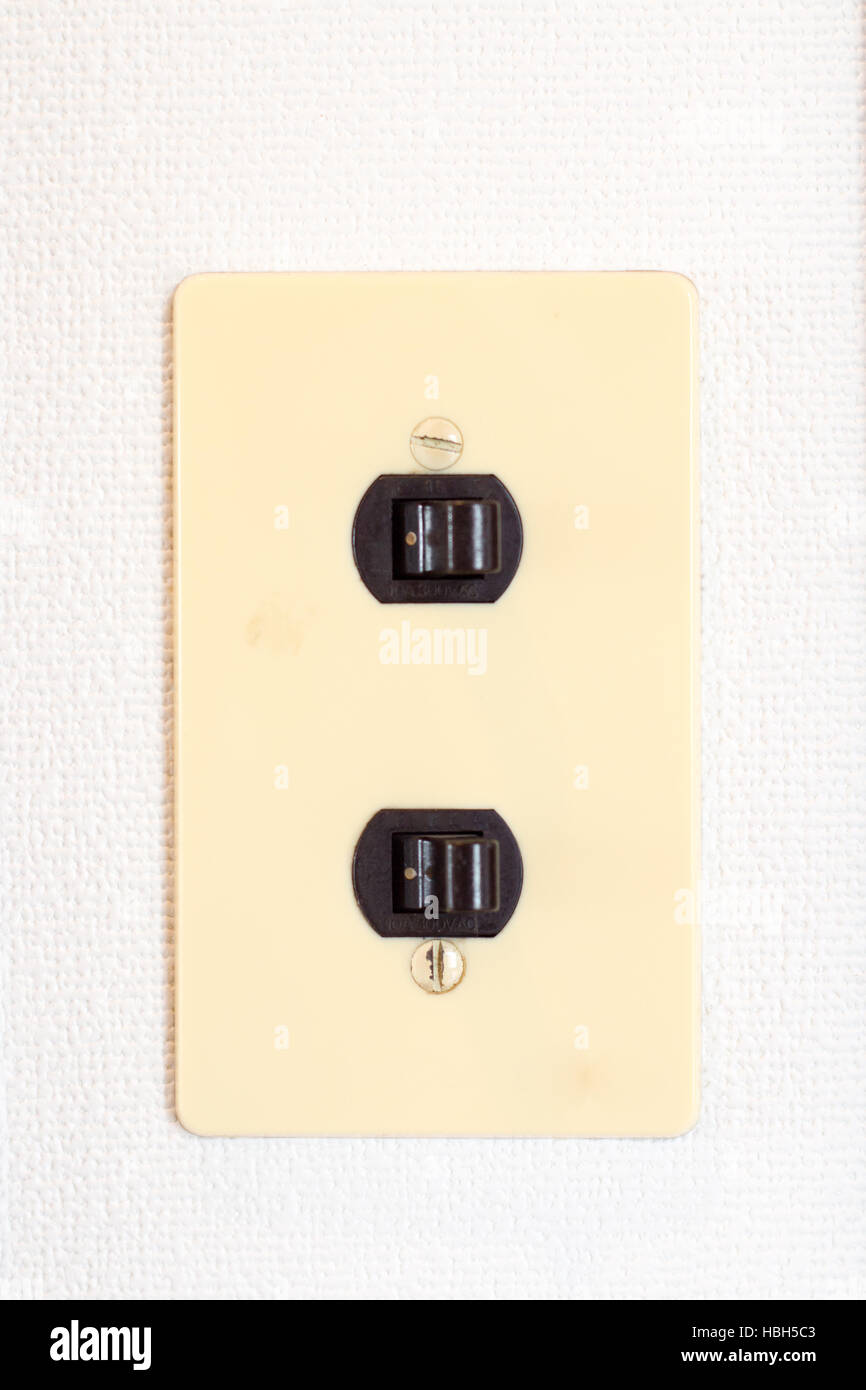 Japanese retro wall switch Stock Photo - Alamy