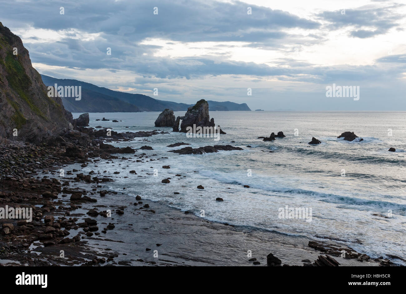 Biscay bay coast landscape, Spain Stock Photo - Alamy