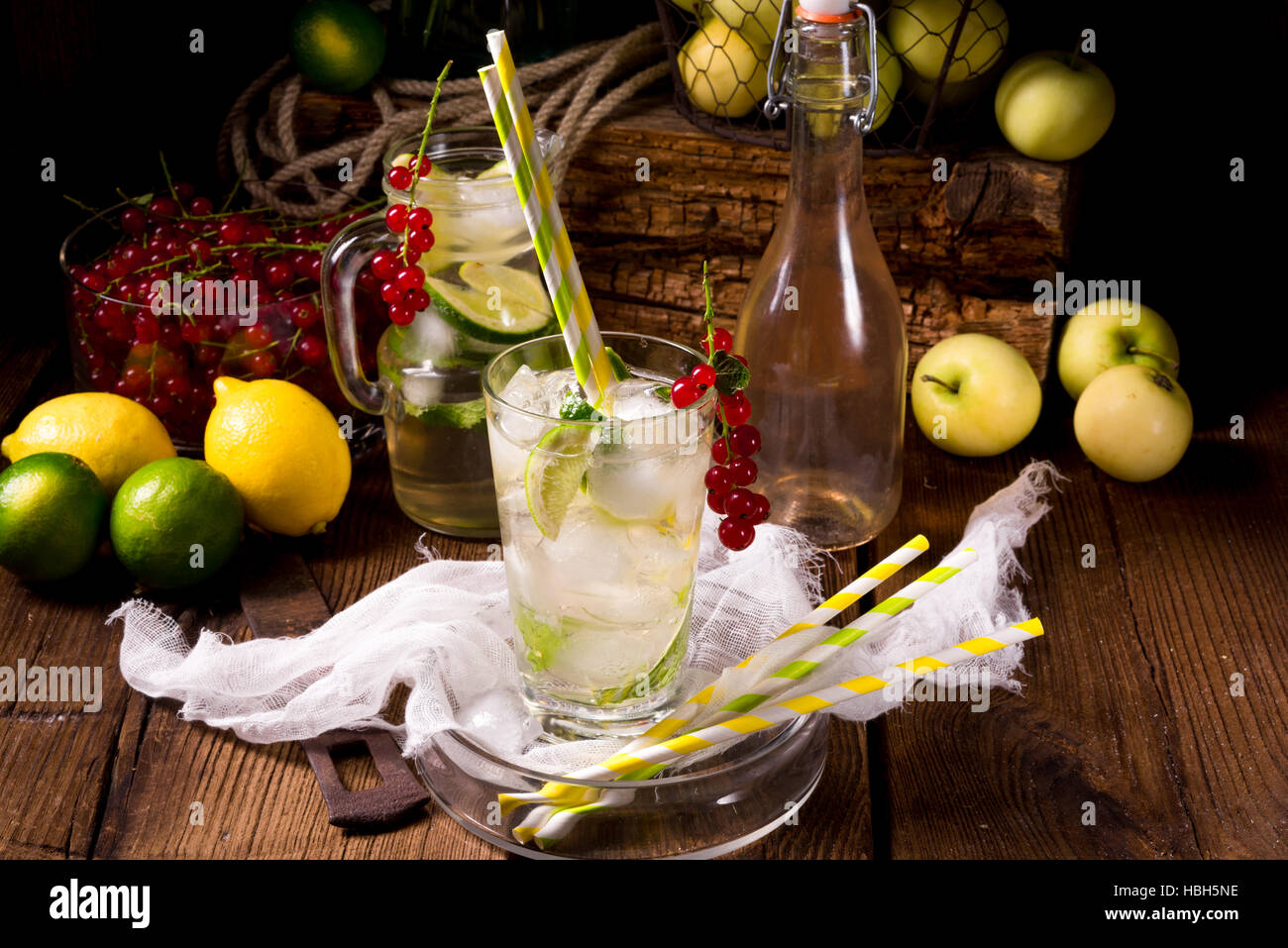 Apple currant soda with lime Stock Photo - Alamy