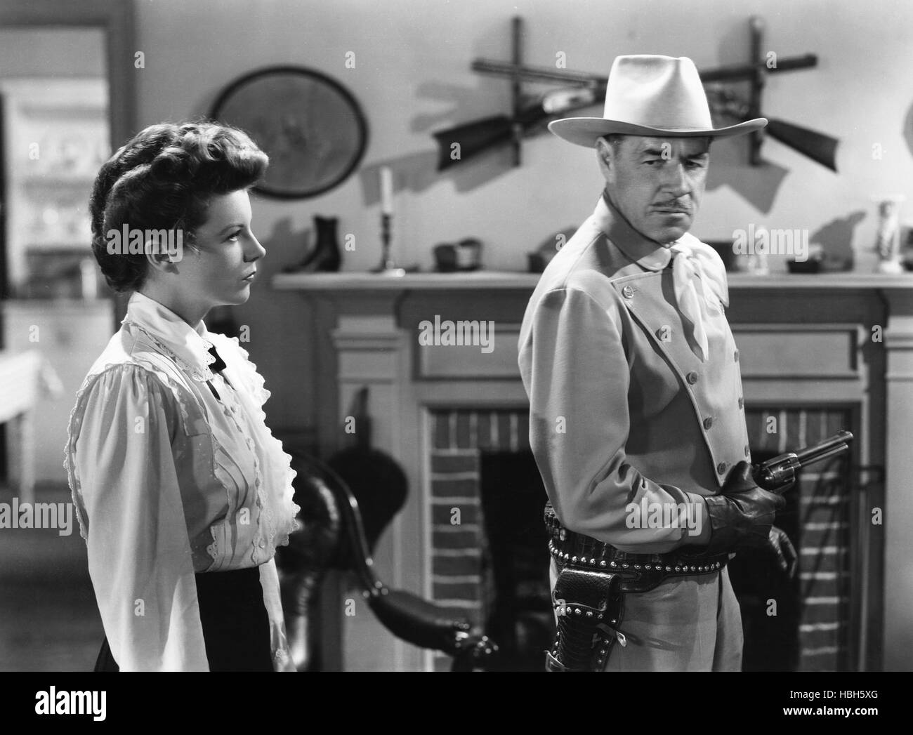 THE ARIZONA RANGER, from left: Nan Leslie, Jack Holt, 1948 Stock Photo ...