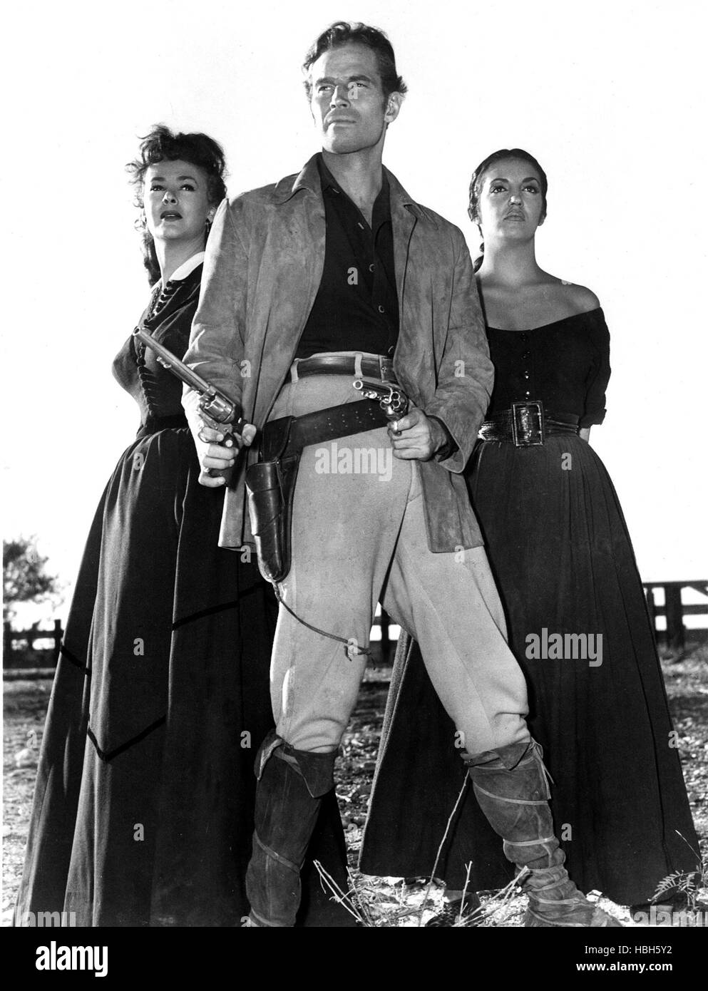 ARROWHEAD Charlton Heston, Katy Jurado, Mary Sinclair, 1953 Stock Photo ...