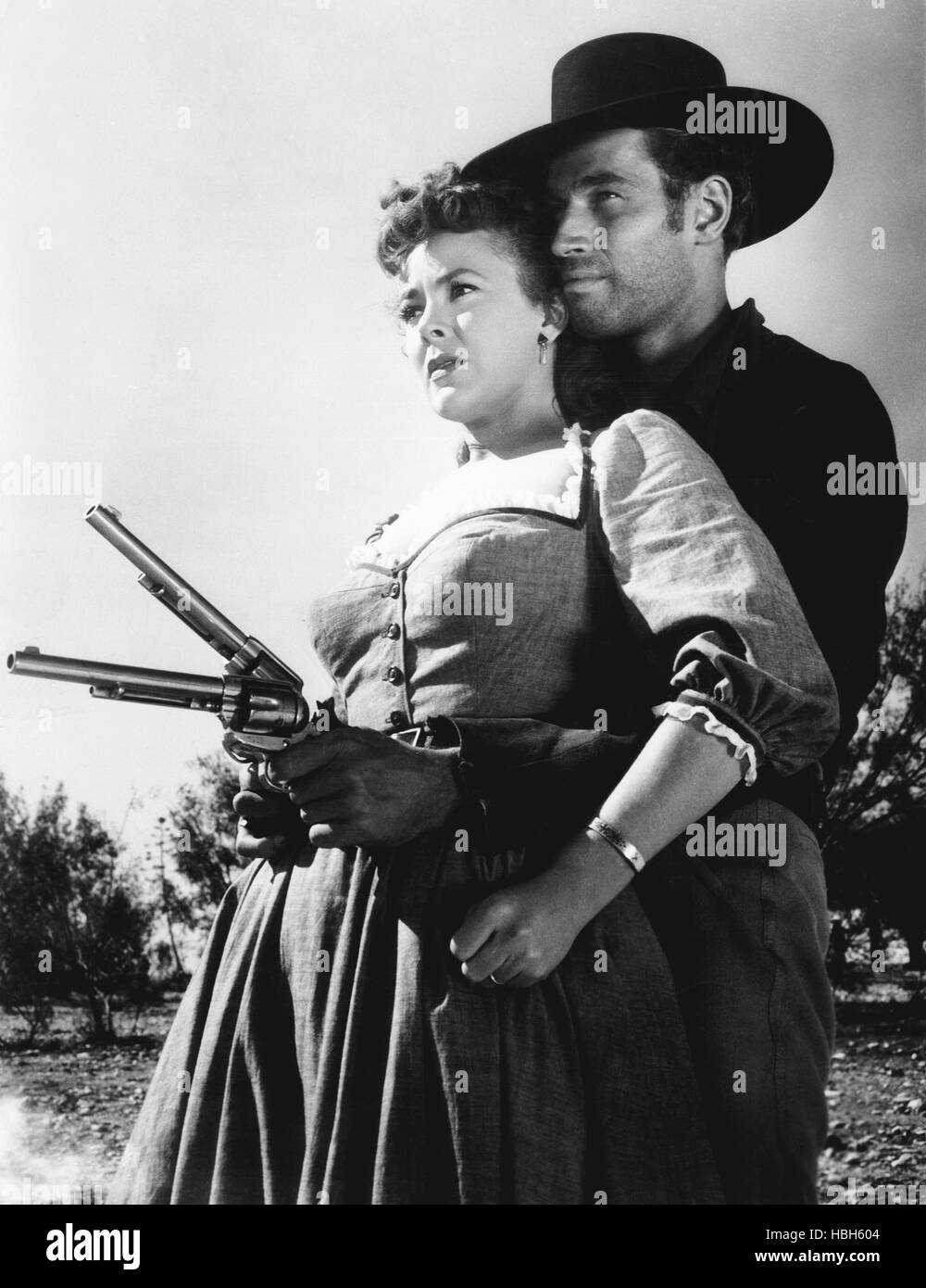 ARROWHEAD, from left, Mary Sinclair, Charlton Heston, 1953 Stock Photo ...