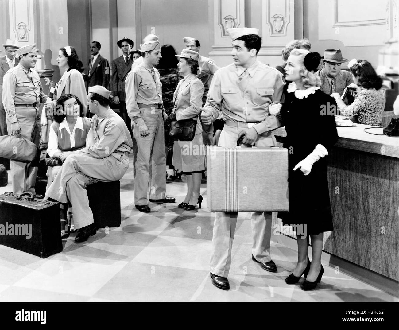 ARMY WIVES, front right, Rick Vallin, Elyse Knox, 1944 Stock Photo - Alamy