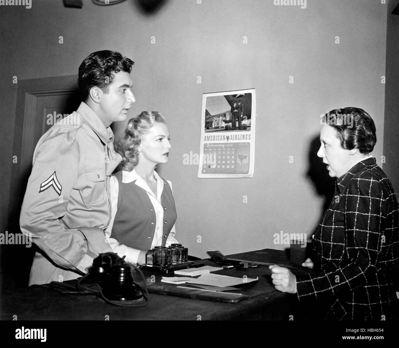 ARMY WIVES, from left, Rick Vallin, Elyse Knox, 1944 Stock Photo - Alamy