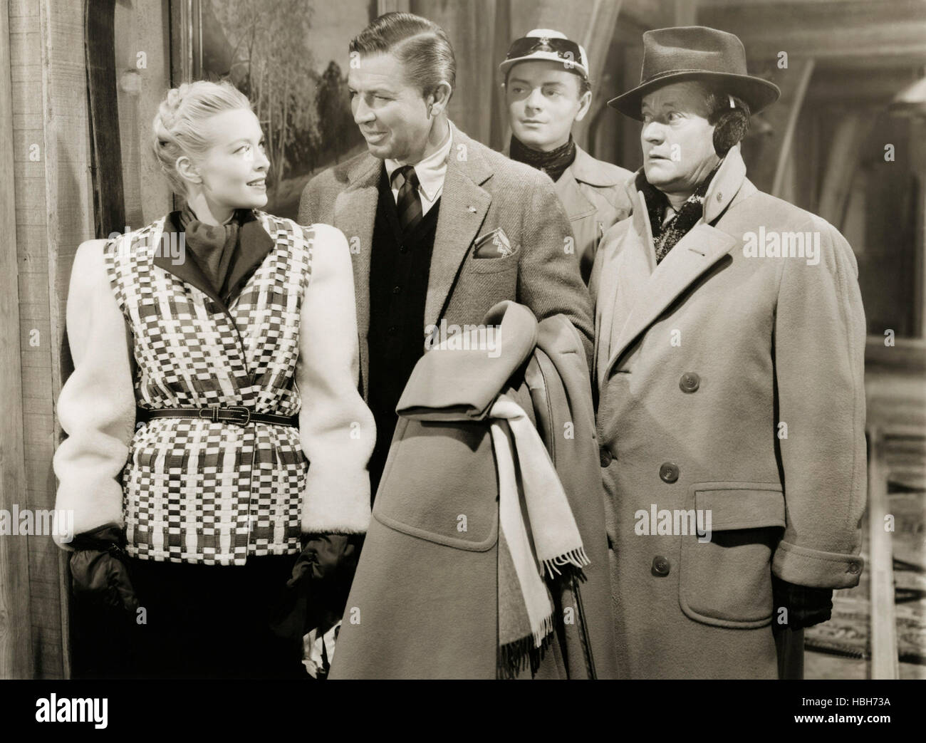 AVALANCHE, front from left: Helen Mowery, Bruce Cabot, Roscoe Karns ...