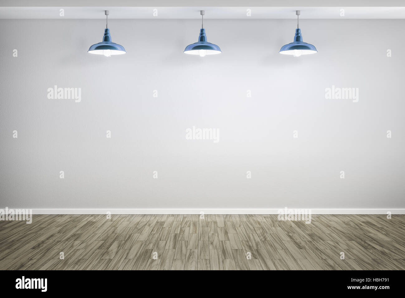room with three lamps Stock Photo - Alamy