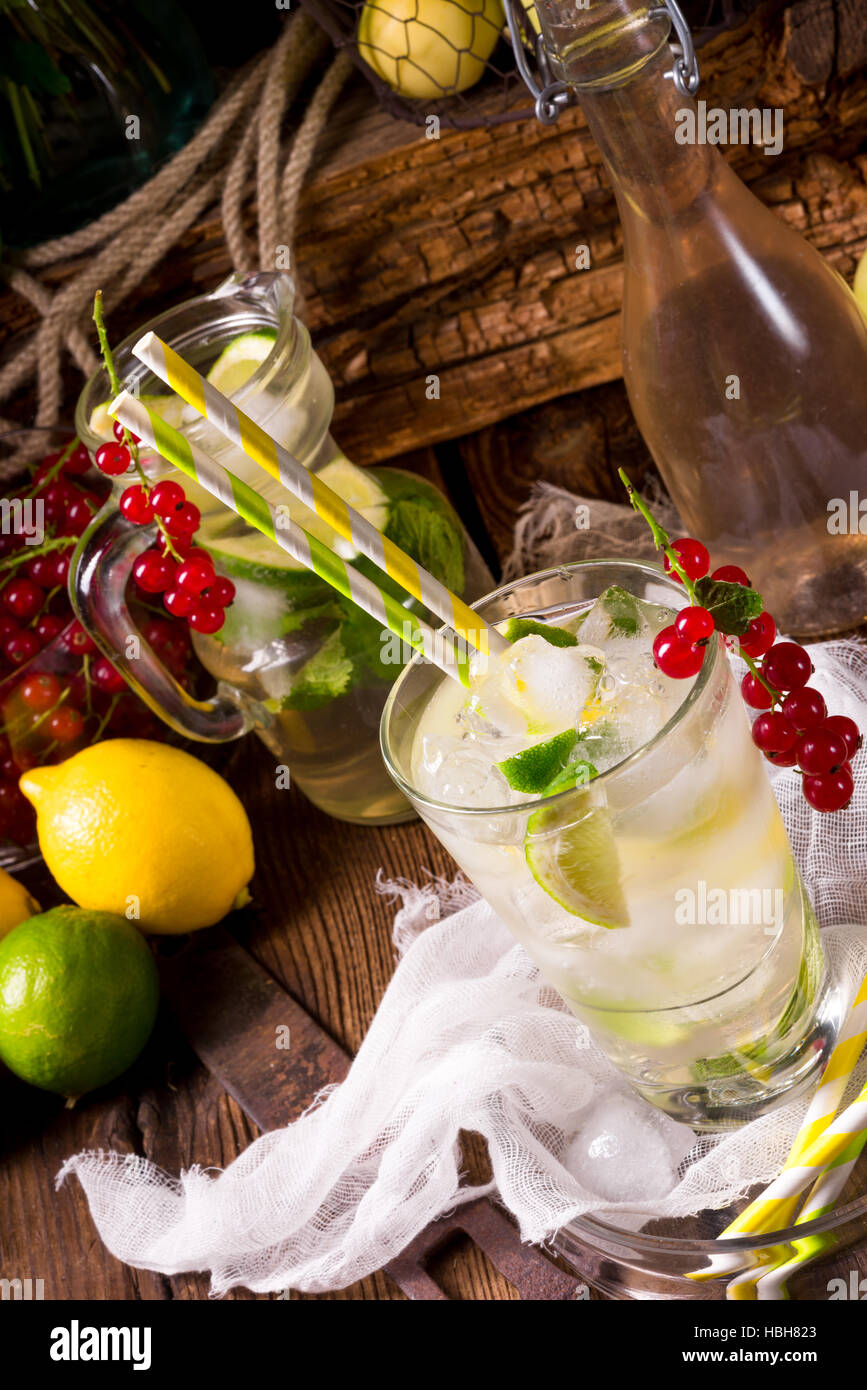 Apple currant soda with lime Stock Photo - Alamy
