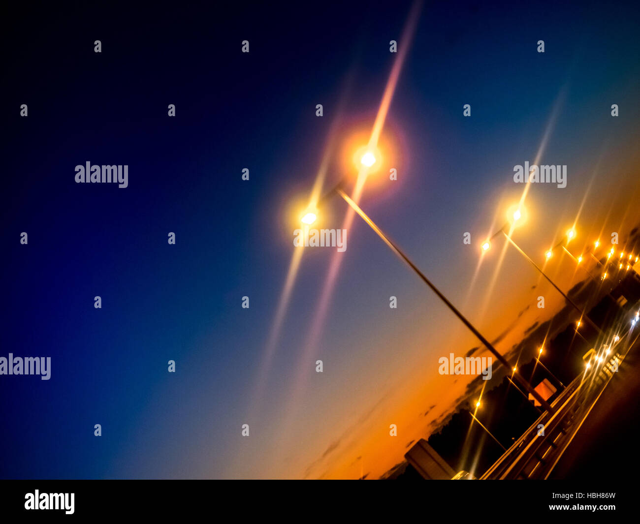 Night road lights Stock Photo - Alamy