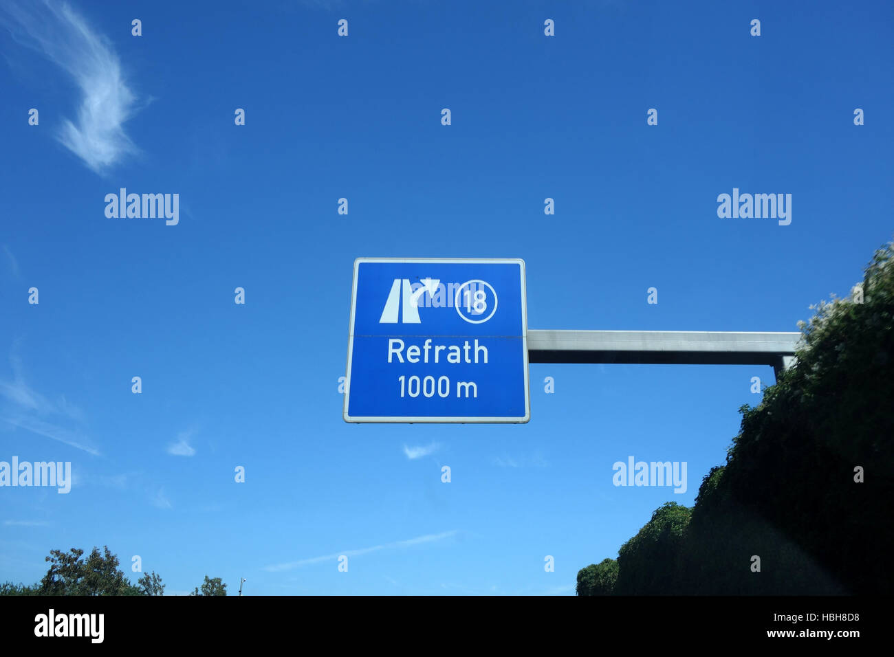 highway sign motorway exit refrath Stock Photo - Alamy