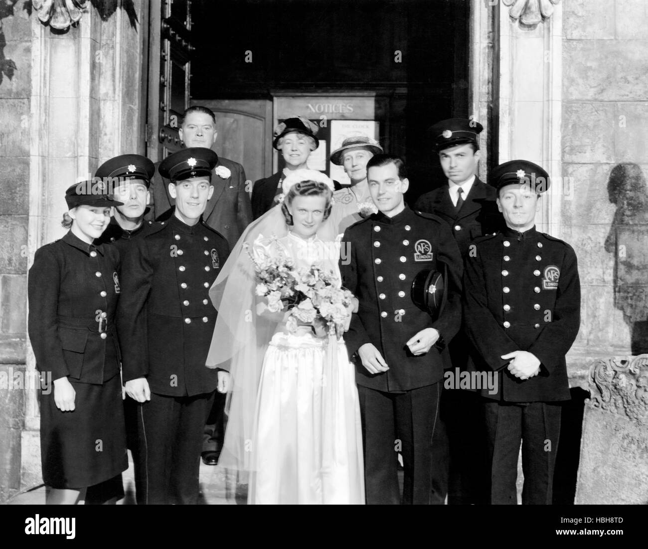 THE BELLS GO DOWN, cast includes (from left) Meriel Forbes, Mervyn ...