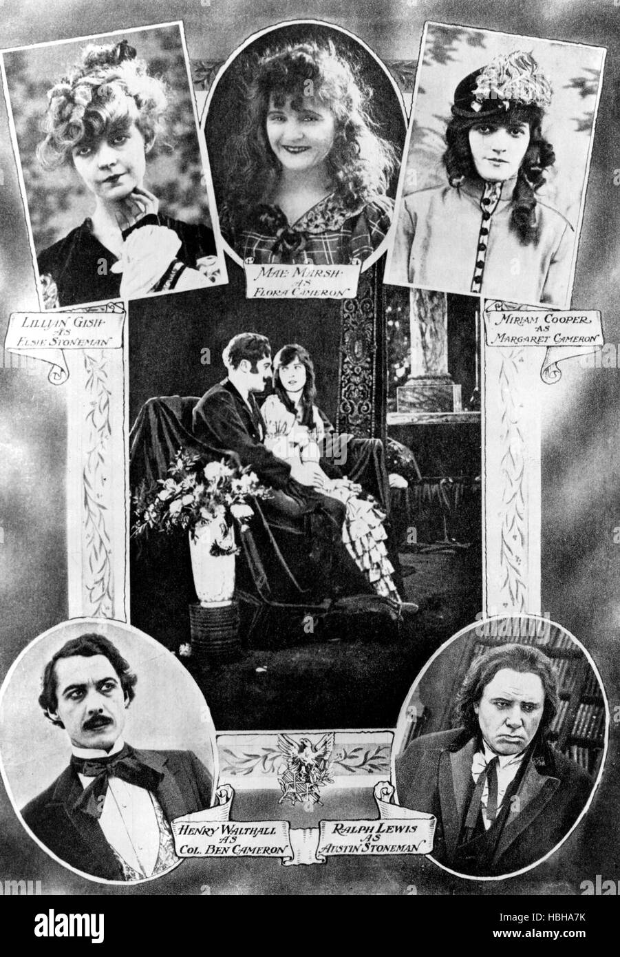 THE BIRTH OF A NATION, (clockwise): Lillian Gish, Mae Marsh, Miriam ...