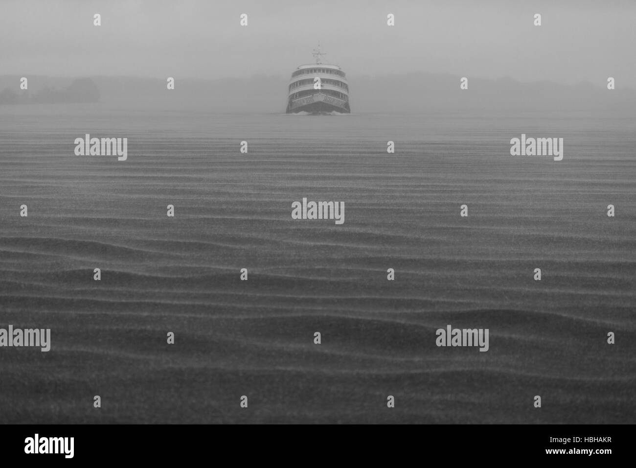 Boat on Amazon River with rain. Amazonas. Brazil Stock Photo - Alamy