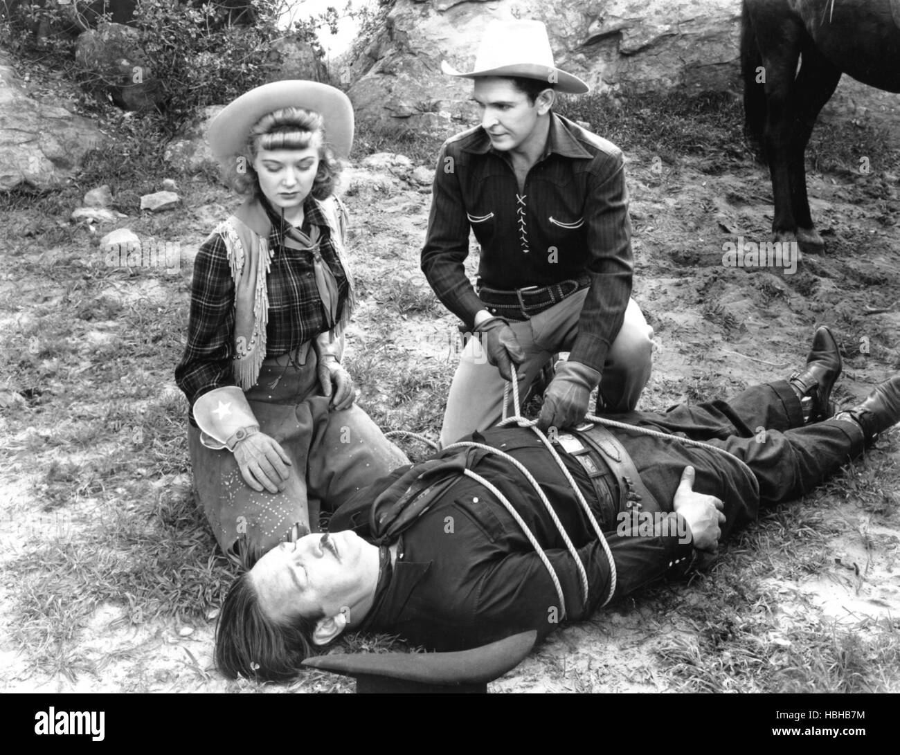 BILLY THE KID'S FIGHTING PALS, Phyllis Adair, Charles King, Bob Steele ...