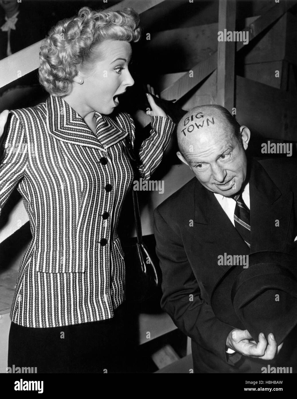 BIG TOWN SCANDAL, Hillary Brooke, Vince Barnett, on set, 1948 Stock ...