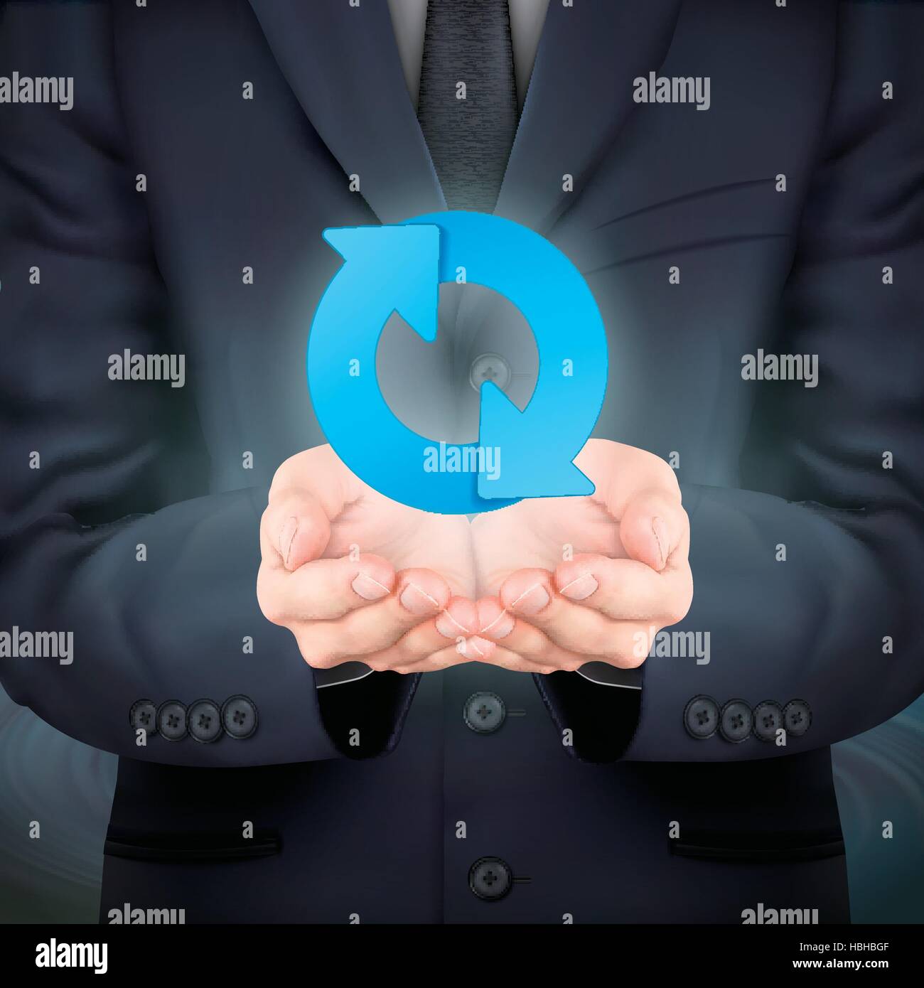close-up look at businessman holding arrow sign Stock Vector Image ...