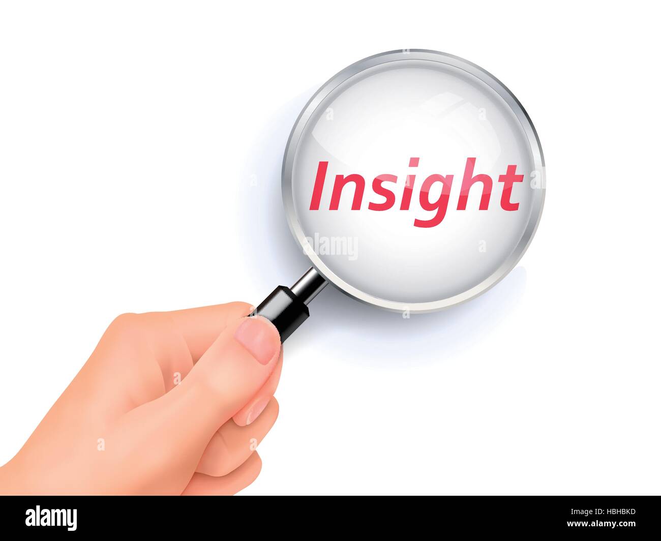 insight showing through magnifying glass held by hand Stock Vector ...