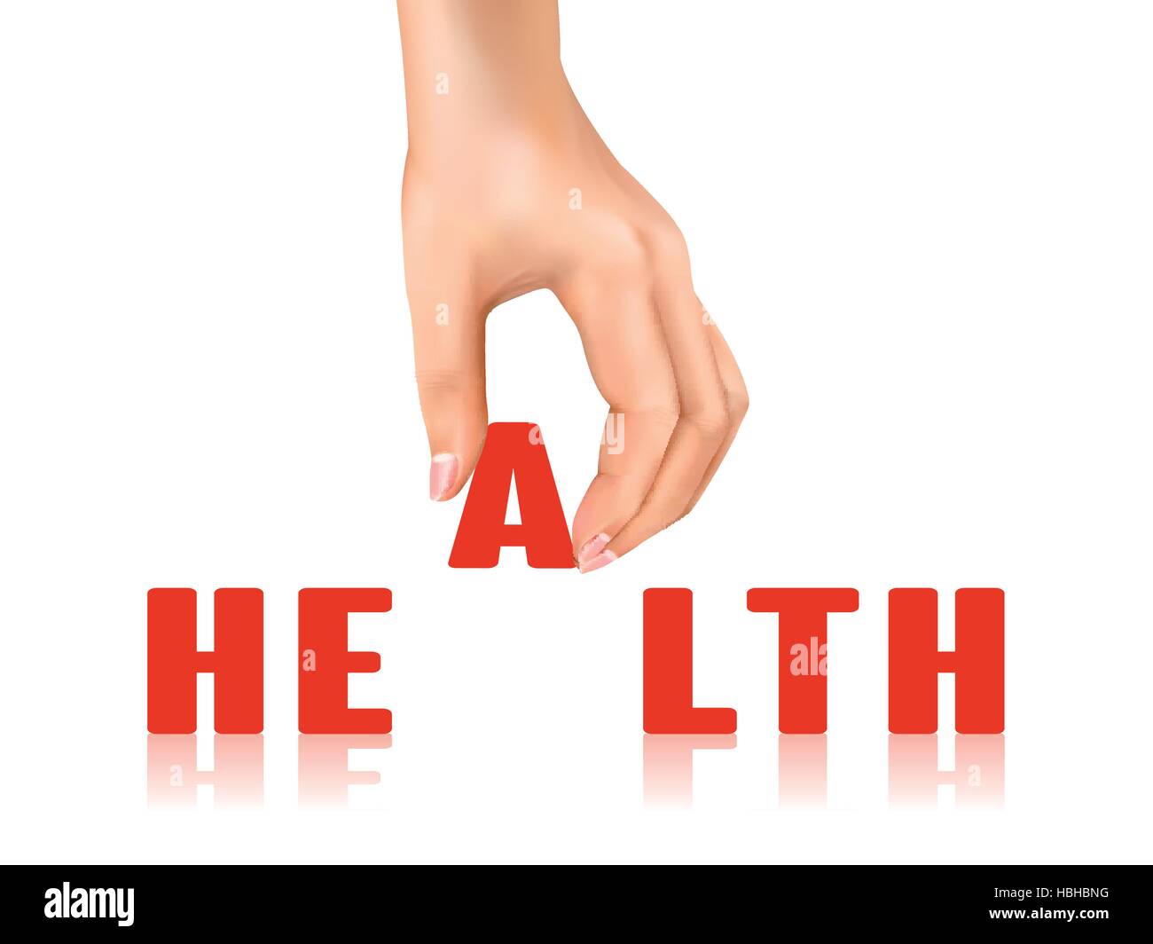 health word taken away by hand over white background Stock Vector Image ...