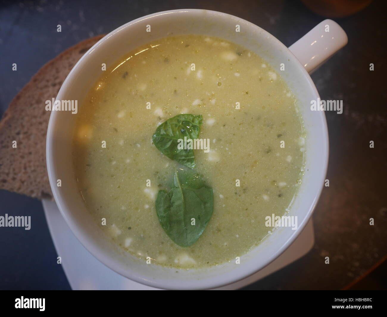 soup with basil Stock Photo - Alamy