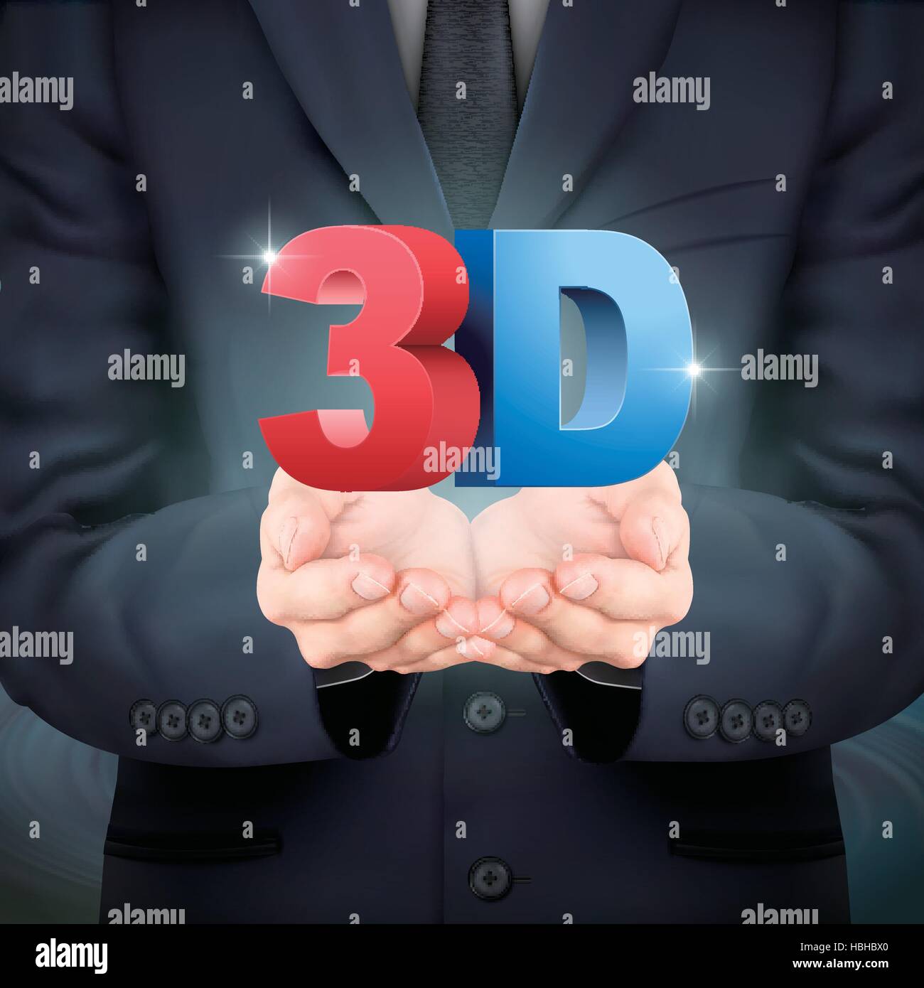 close-up look at businessman holding 3D word Stock Vector Image & Art ...