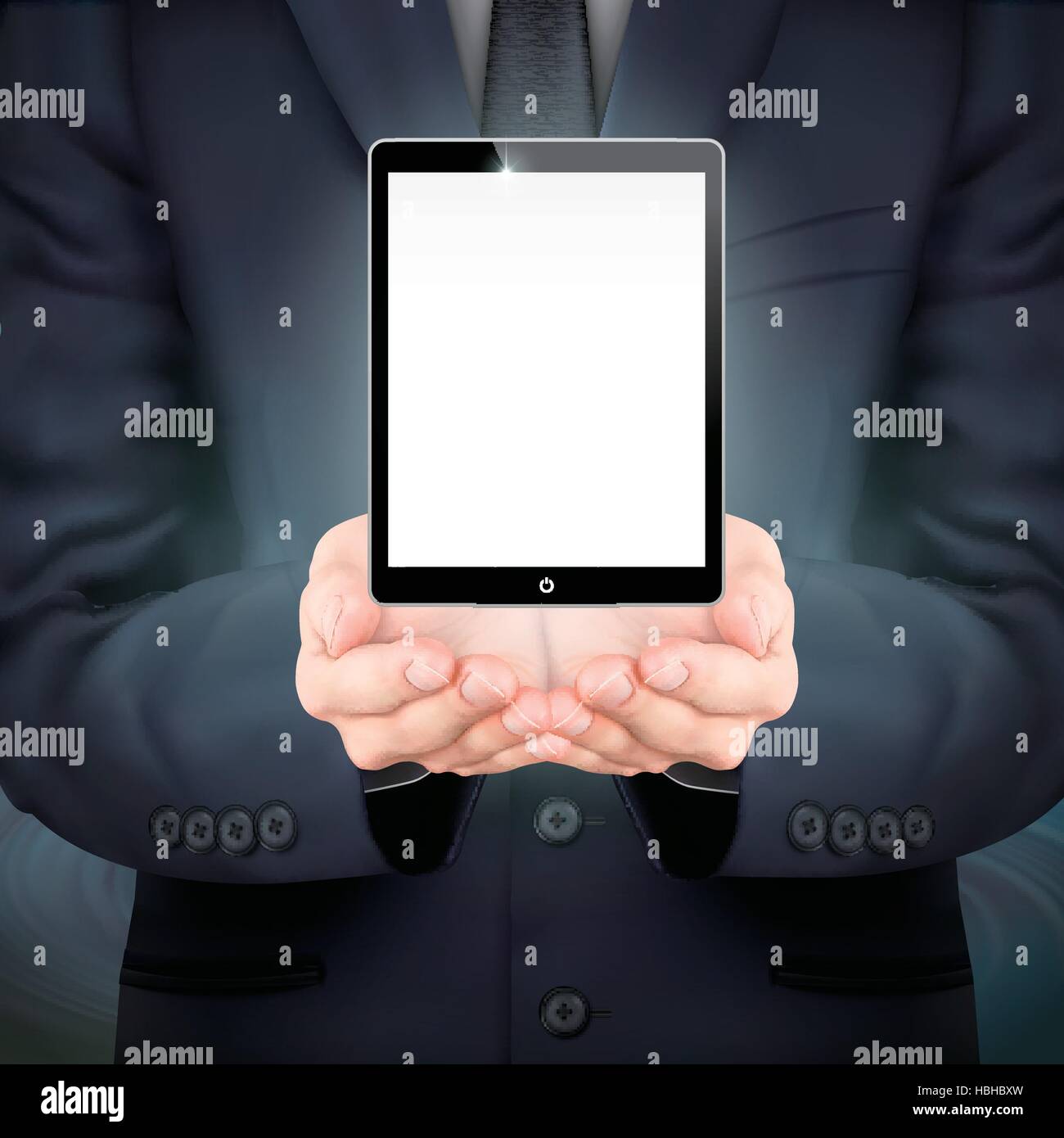 Businessman palmtop illustration hi-res stock photography and images ...