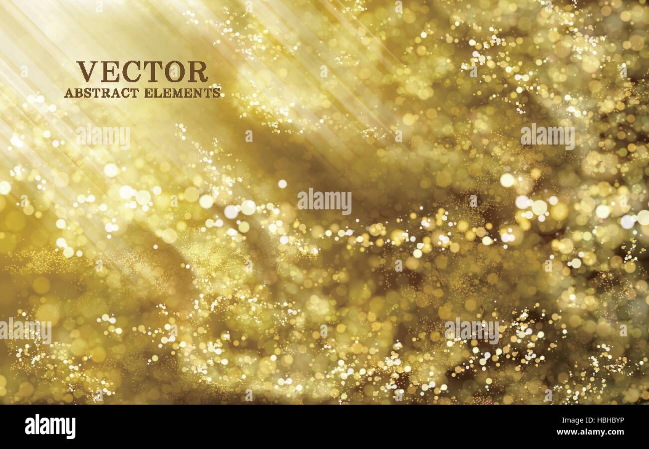 golden light powders pour down and fill the whole background, 3d ...