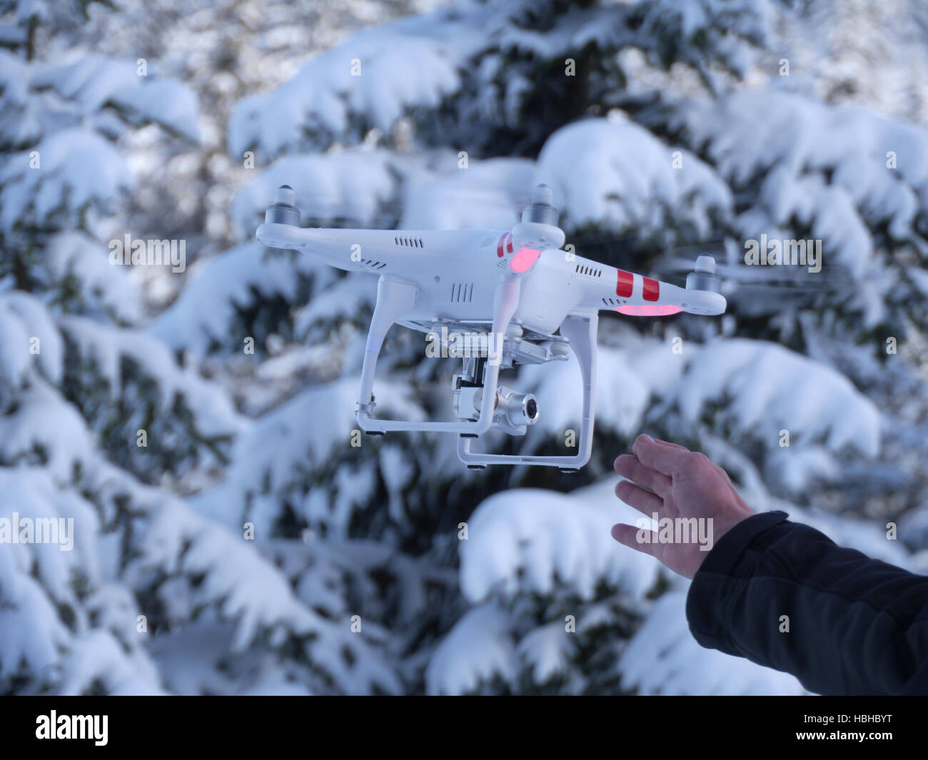 drone flying in winter Stock Photo - Alamy