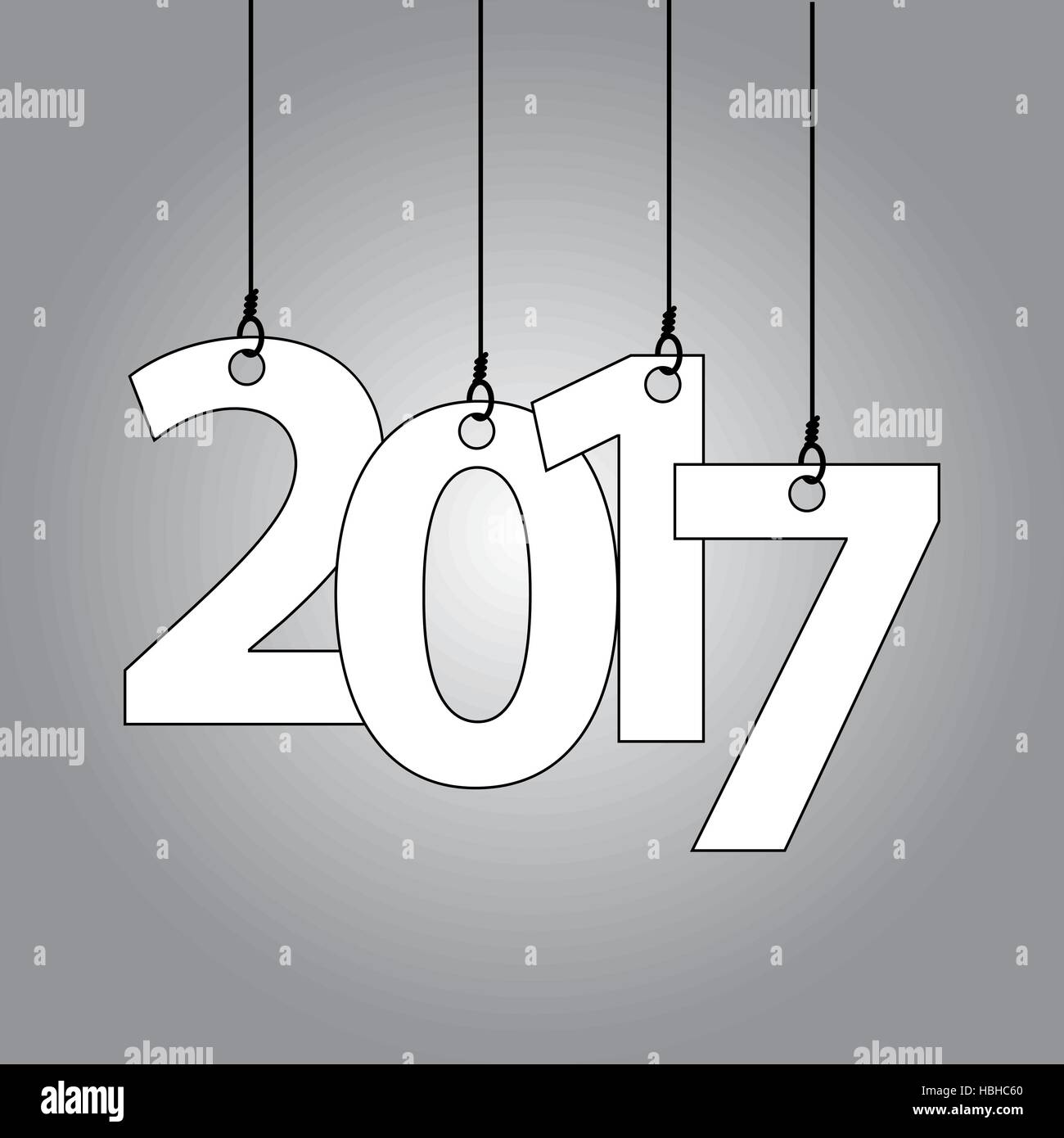 New Year card with hanging white numbers Stock Vector Image & Art - Alamy
