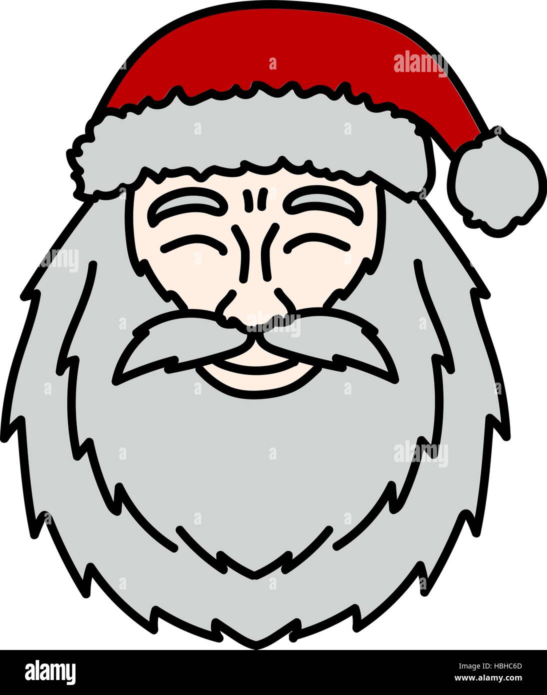 Santa Claus Hand Drawn Portrait. Vector illustration Stock Vector Image ...