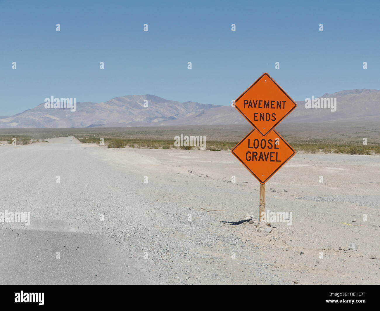 Traffic signs with warnings on road Stock Photo - Alamy