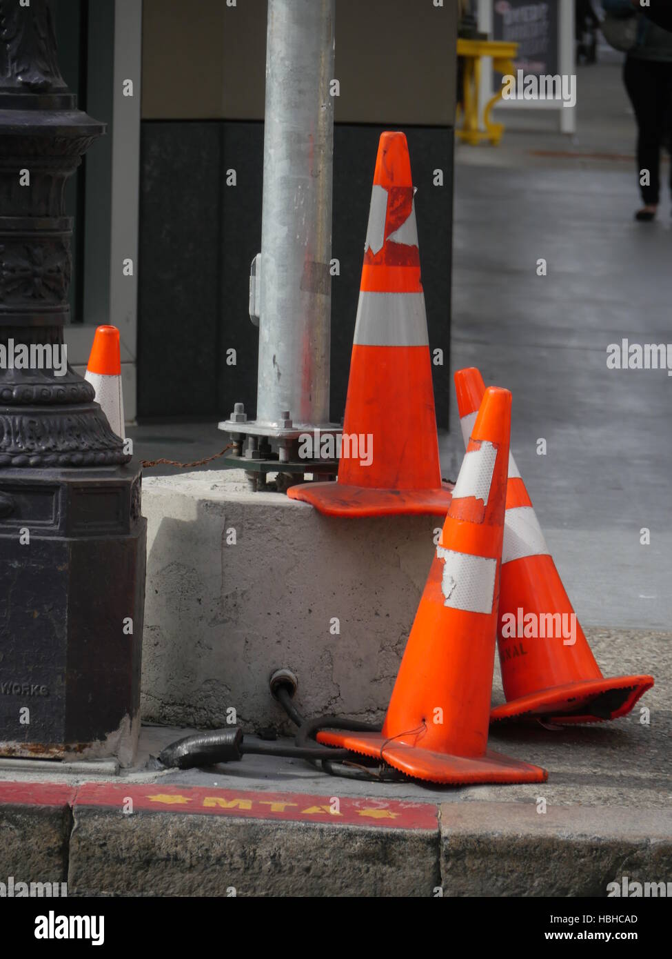 Traffic cones on city hi-res stock photography and images - Alamy