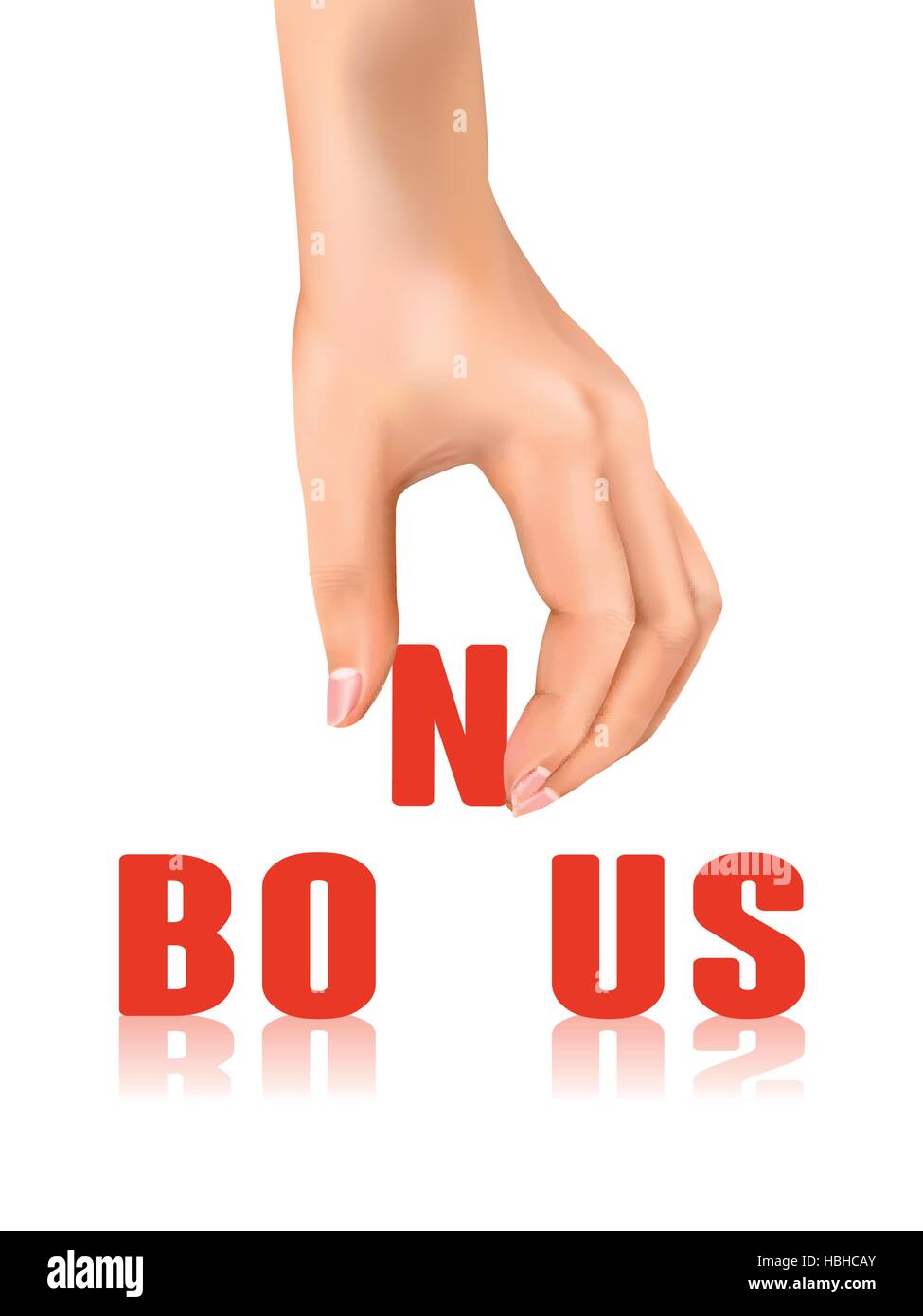bonus word taken away by hand over white background Stock Vector Image ...
