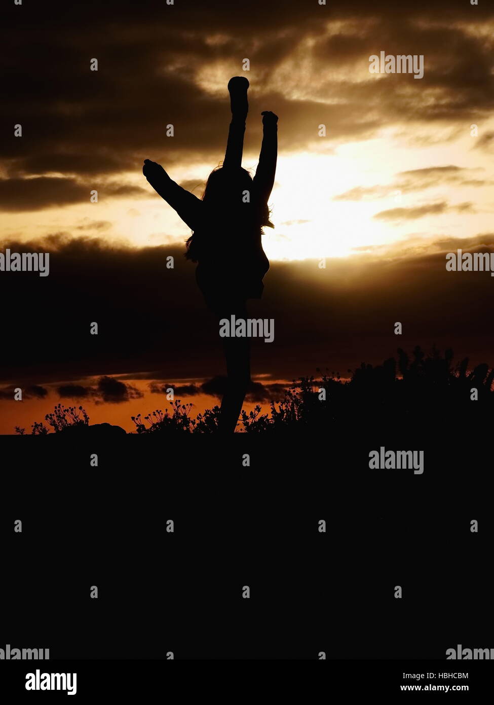 girl jumping silhouette Stock Photo - Alamy