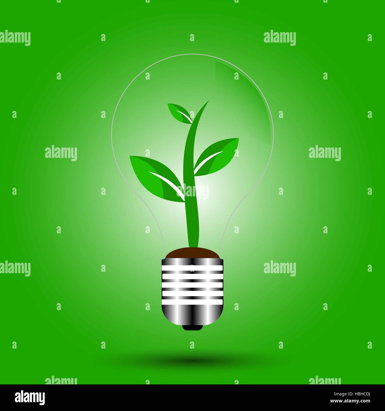 Light bulb with plant inside Stock Vector Images - Alamy