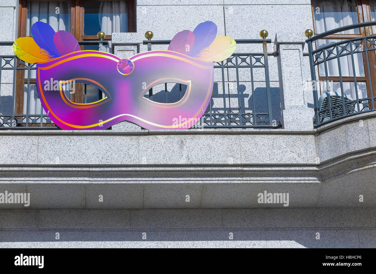 huge colorful carnival mask in a balcony Stock Photo - Alamy