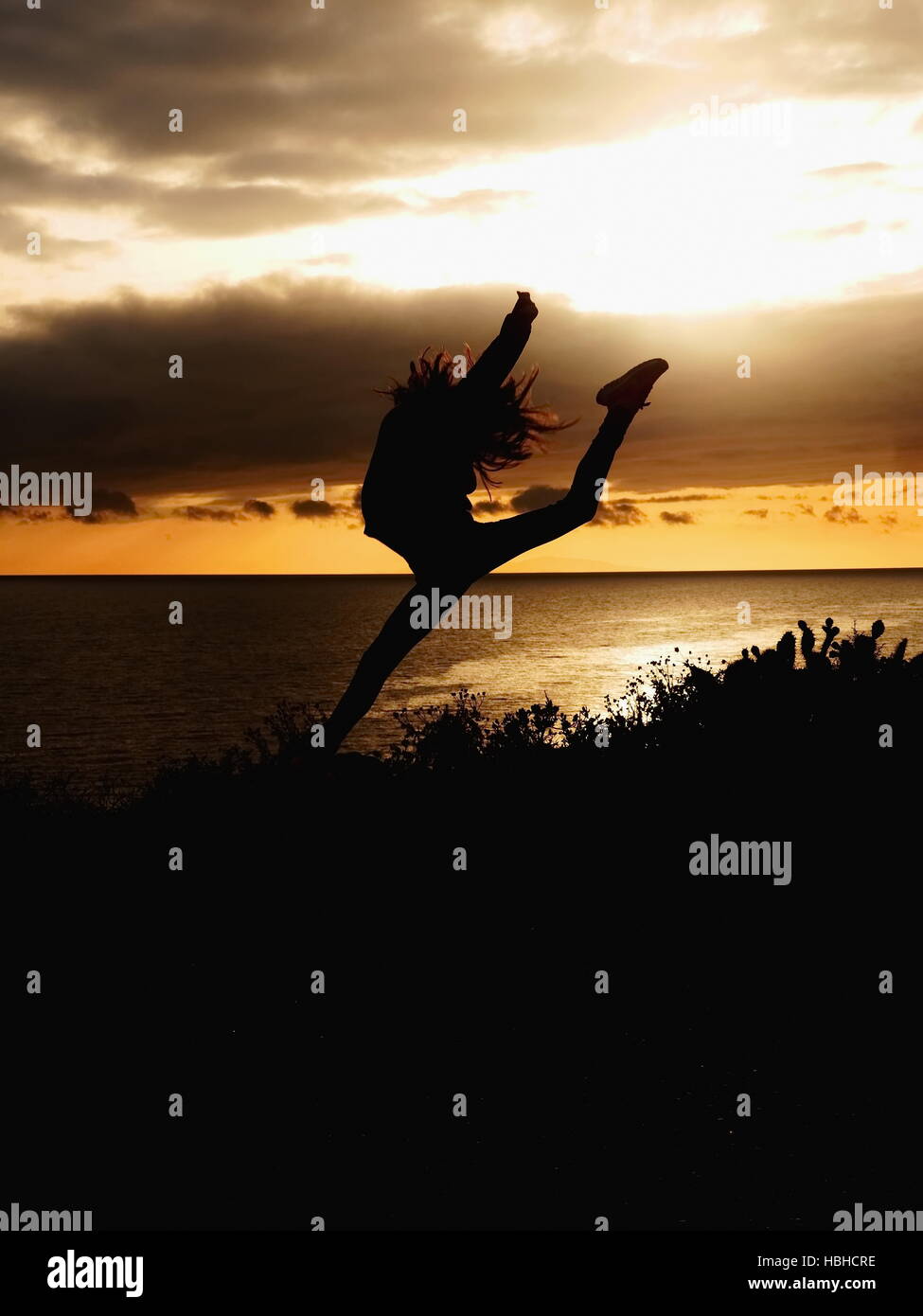 girl jumping silhouette Stock Photo - Alamy