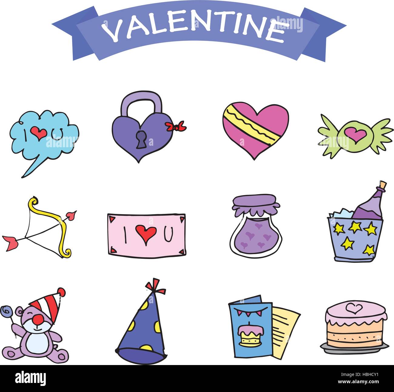 Collection stock valentine element vector Stock Vector Image & Art - Alamy