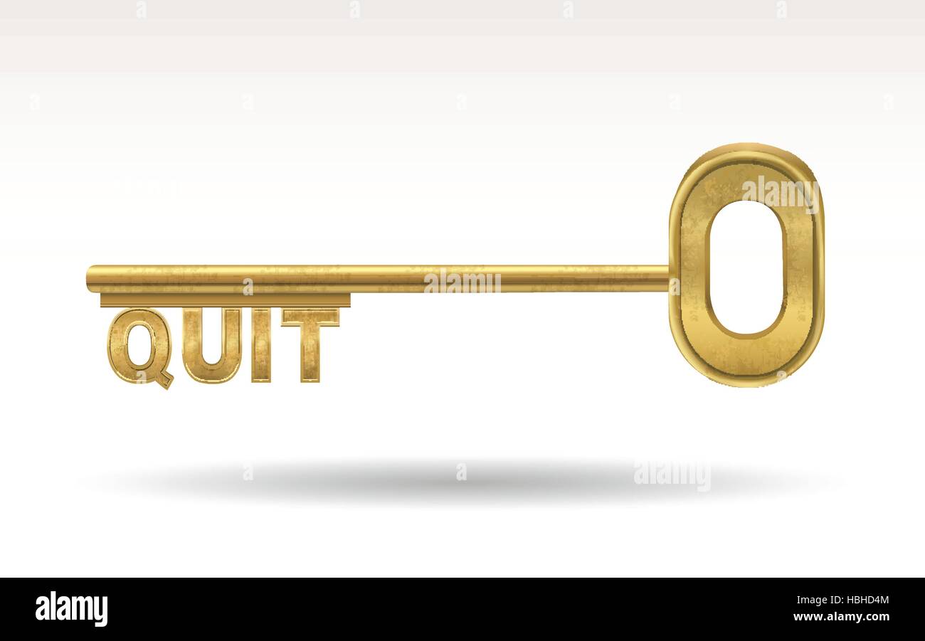 quit - golden key isolated on white background Stock Vector Image & Art ...