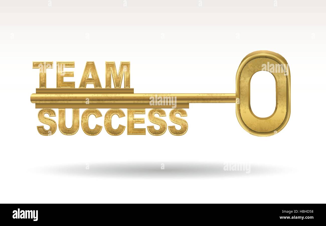 team success - golden key isolated on white background Stock Vector ...