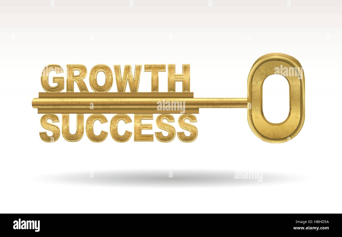 growth success - golden key isolated on white background Stock Vector ...