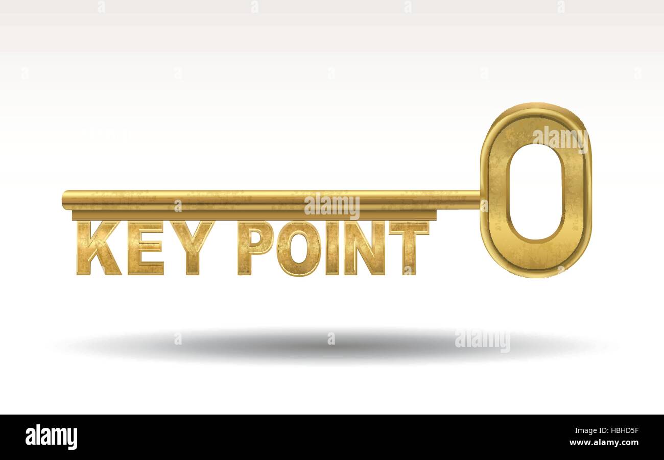 key point - golden key isolated on white background Stock Vector Image ...