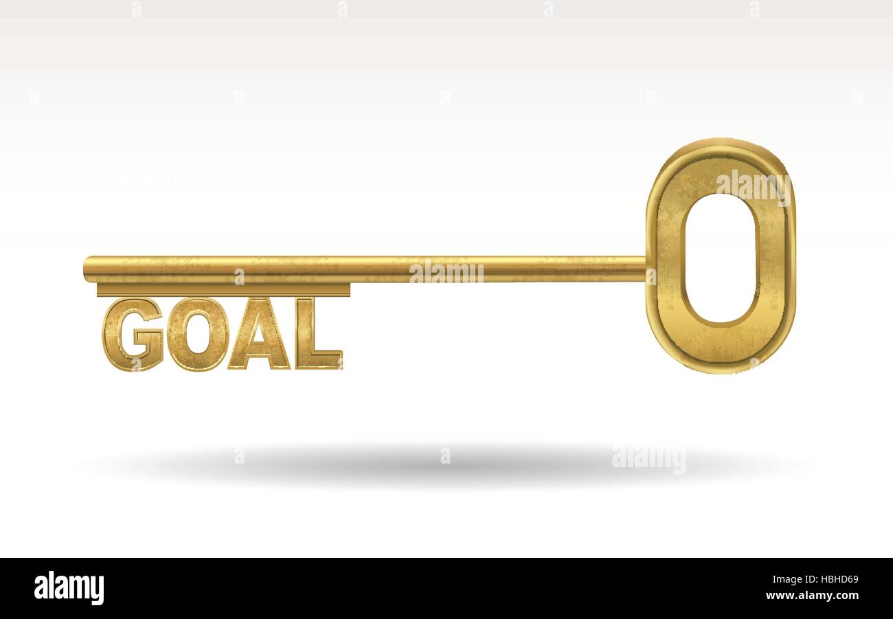 goal - golden key isolated on white background Stock Vector Image & Art ...
