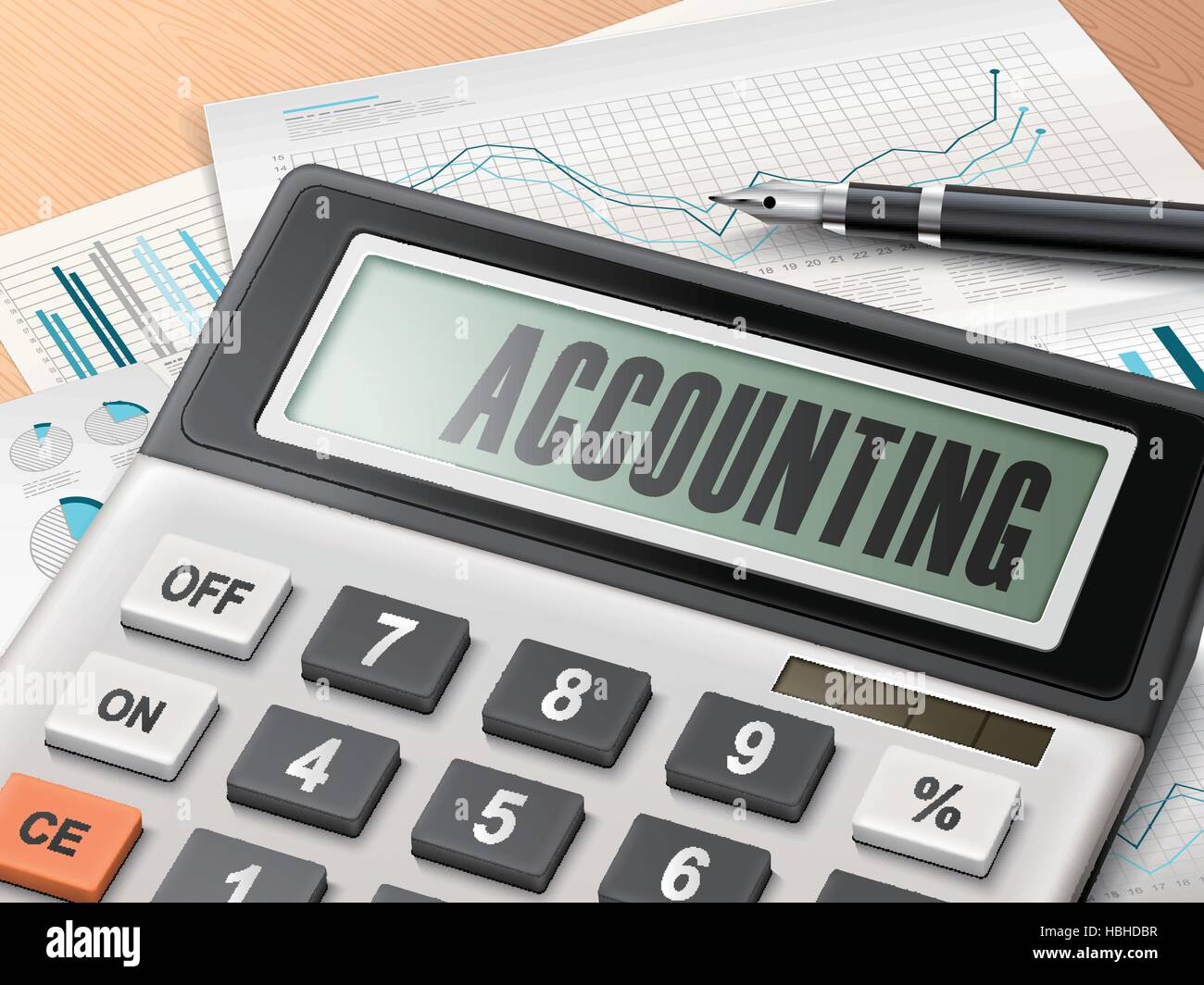 calculator with the word accounting on the display Stock Vector Image ...